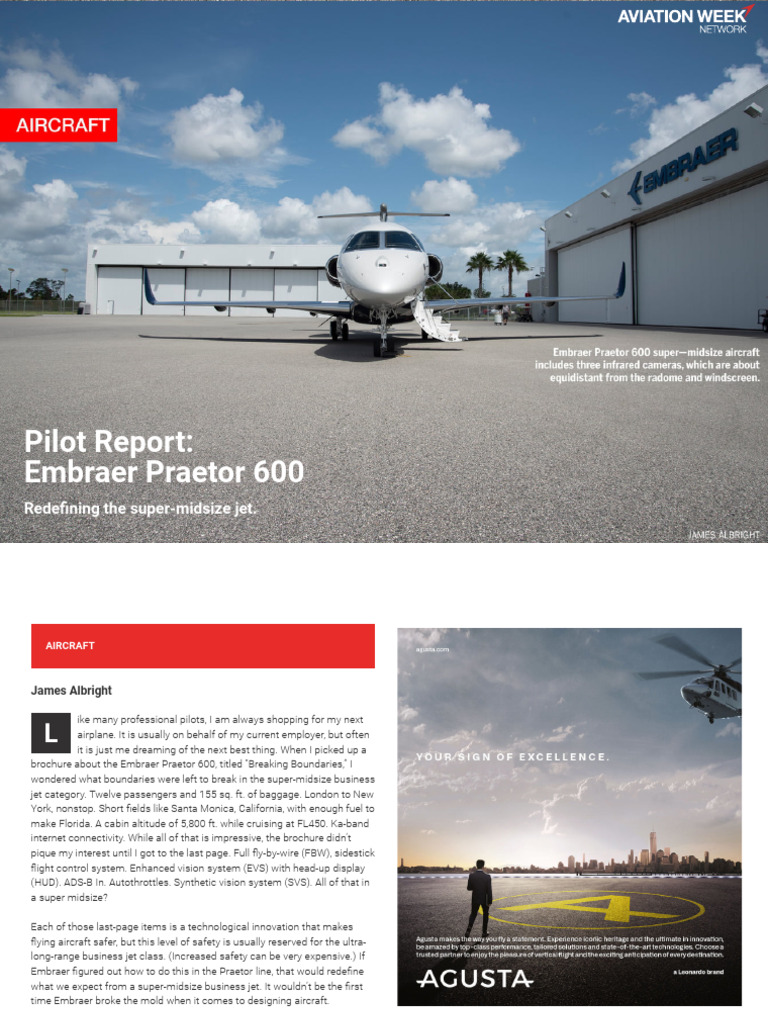 bca_pilot_report_embraer_praetor_600_2021-12 | PDF | Cockpit ...