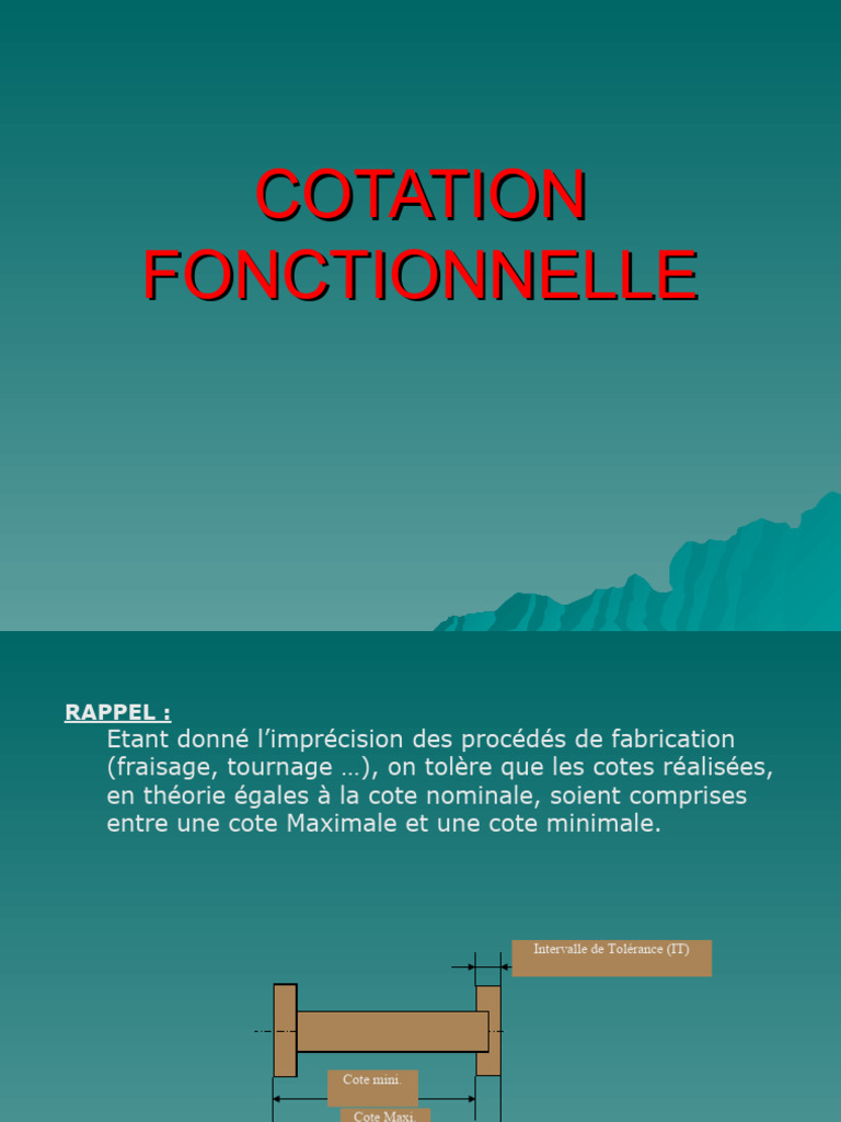 Cotation Fonctionnelle et Chaines de Cotes | PDF | Ingénierie mécanique