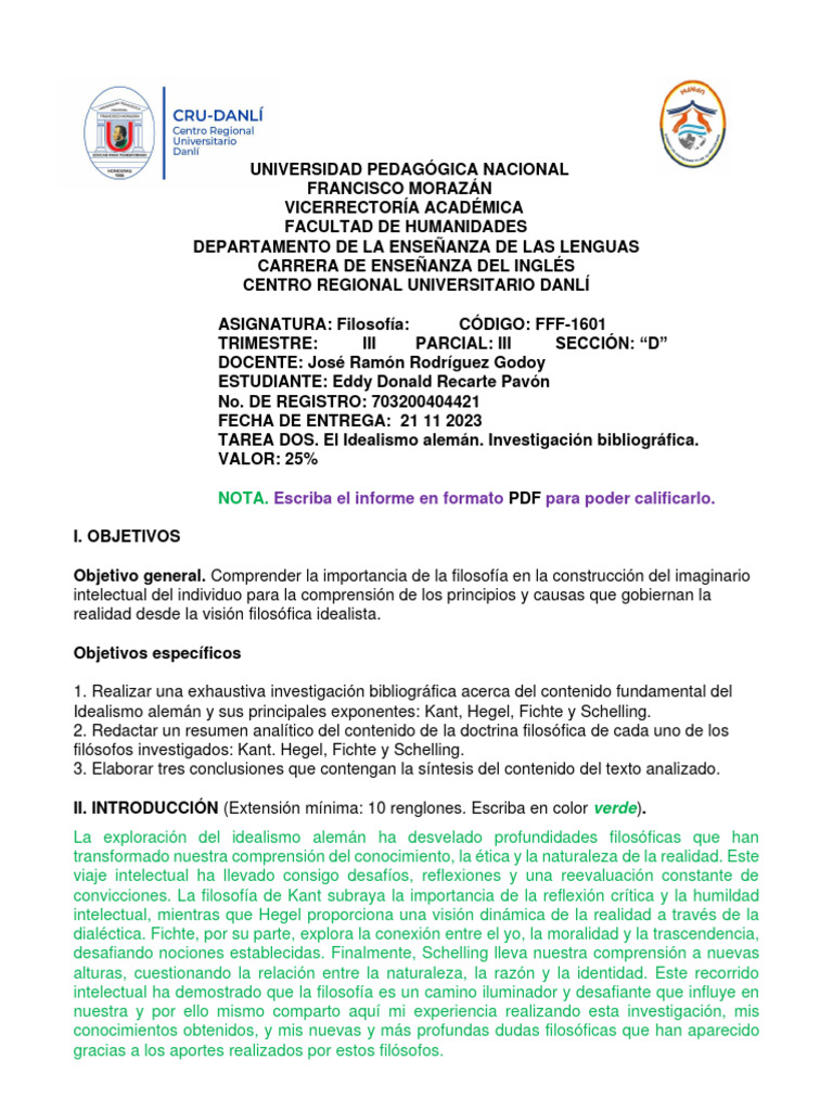 Idealismo Aleman - Eddy Recarte | PDF | Immanuel Kant | Georg Wilhelm ...