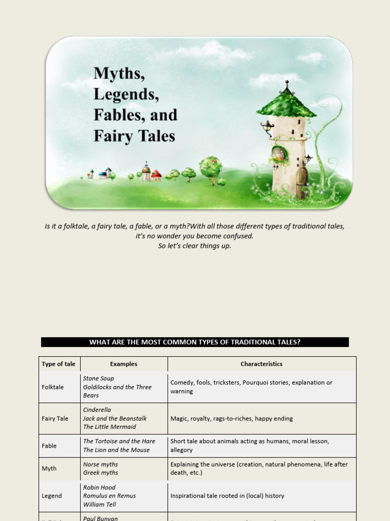 Myths, Legends, Fables, and Fairy Tales | PDF | Fairy Tales | Greek ...
