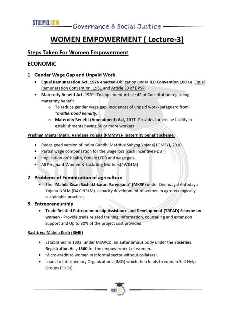 Women Empowerment Initiatives Guide | PDF | Business | Social Science
