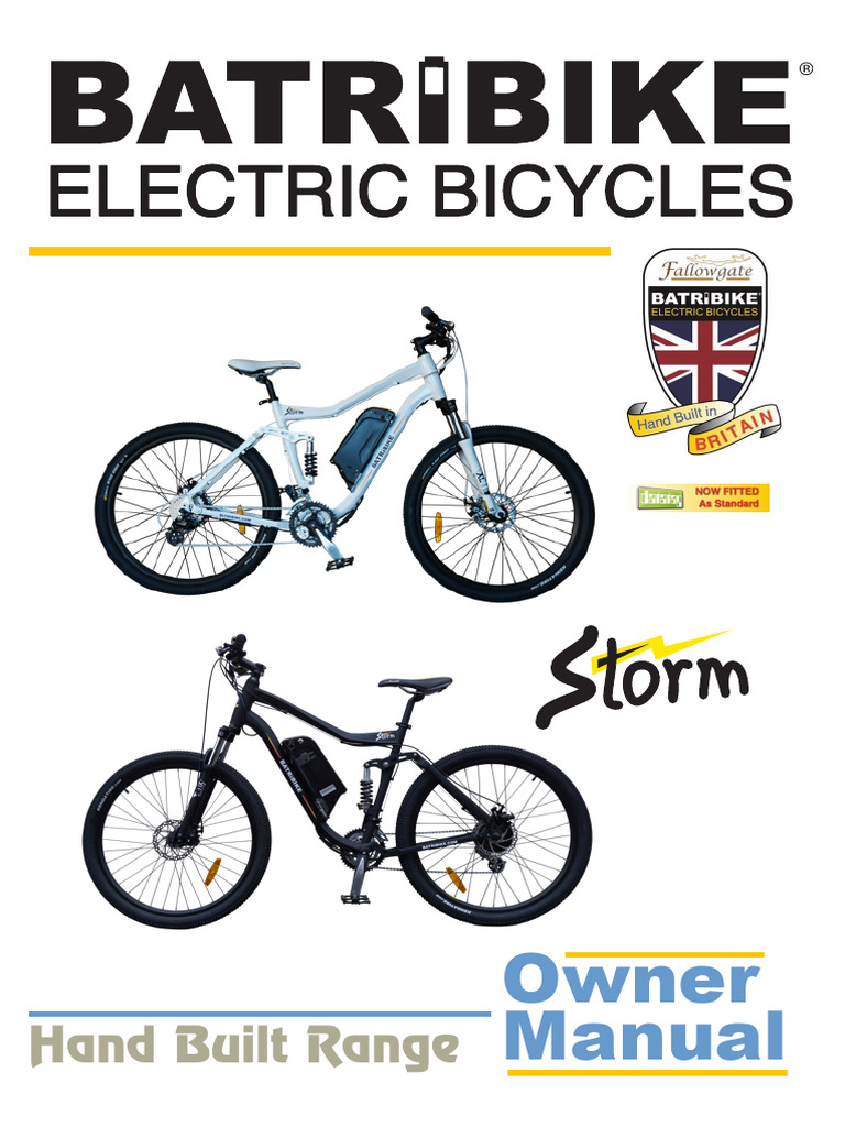 Batribike STORM Manual ISSUE 2 Reduced | PDF | Battery Charger | Ac ...