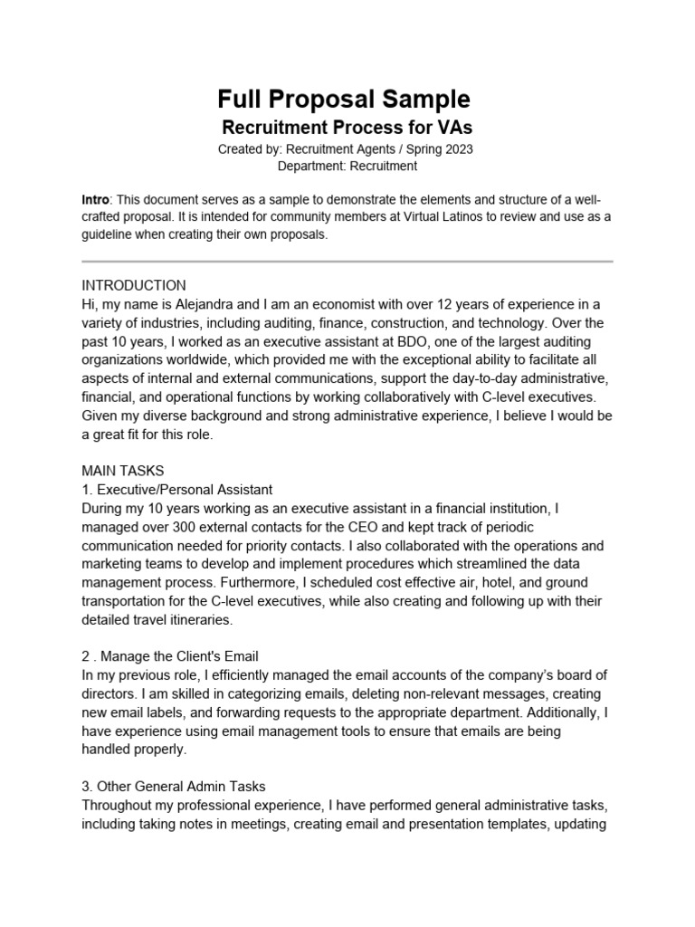 Virtual Assistant Proposal Sample | PDF | Graphic Design | Adobe ...