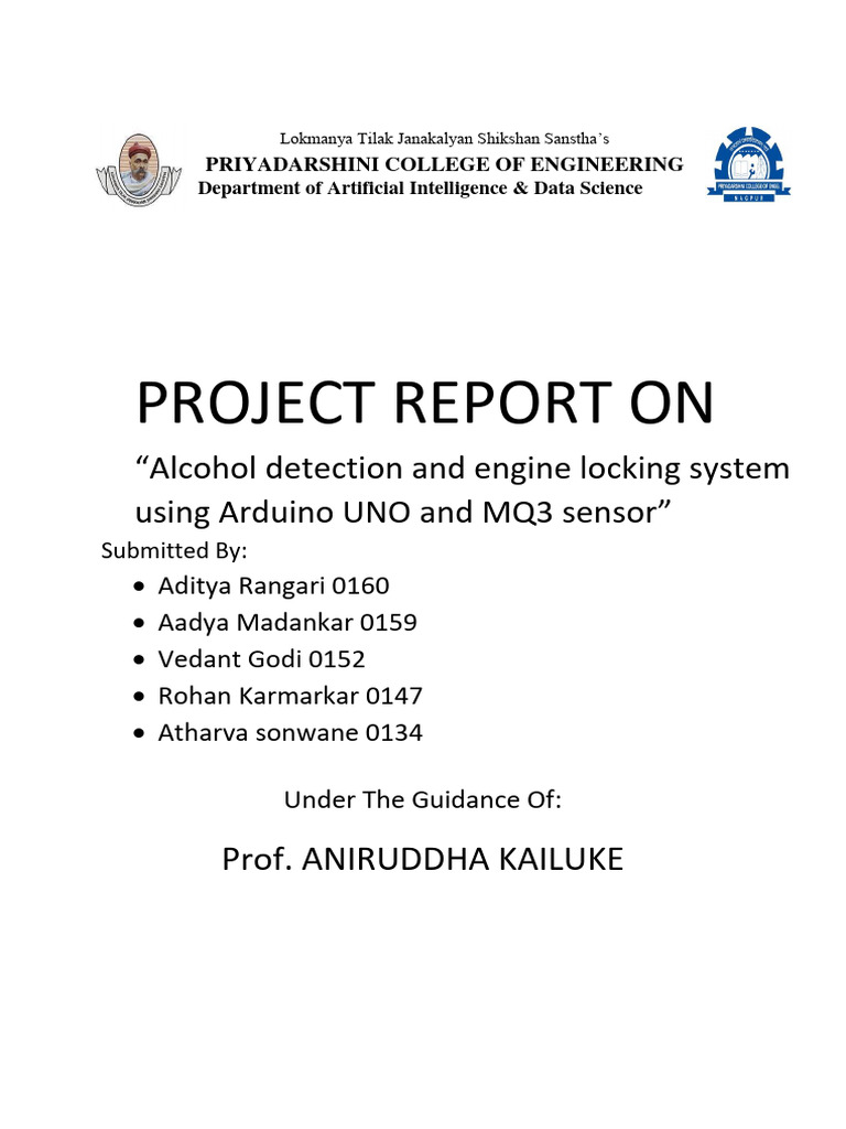 Alcohol Detection Using Mq3 Sensor Pdf Arduino Relay