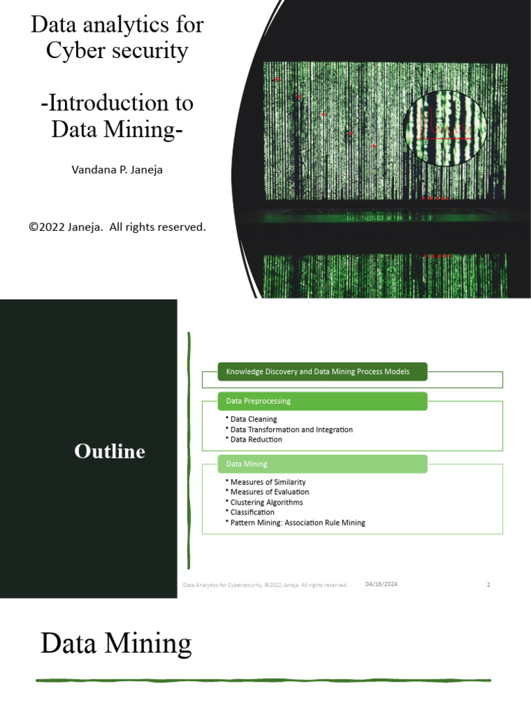 Data Mining Techniques for Cybersecurity | PDF | Cluster Analysis | Data Mining
