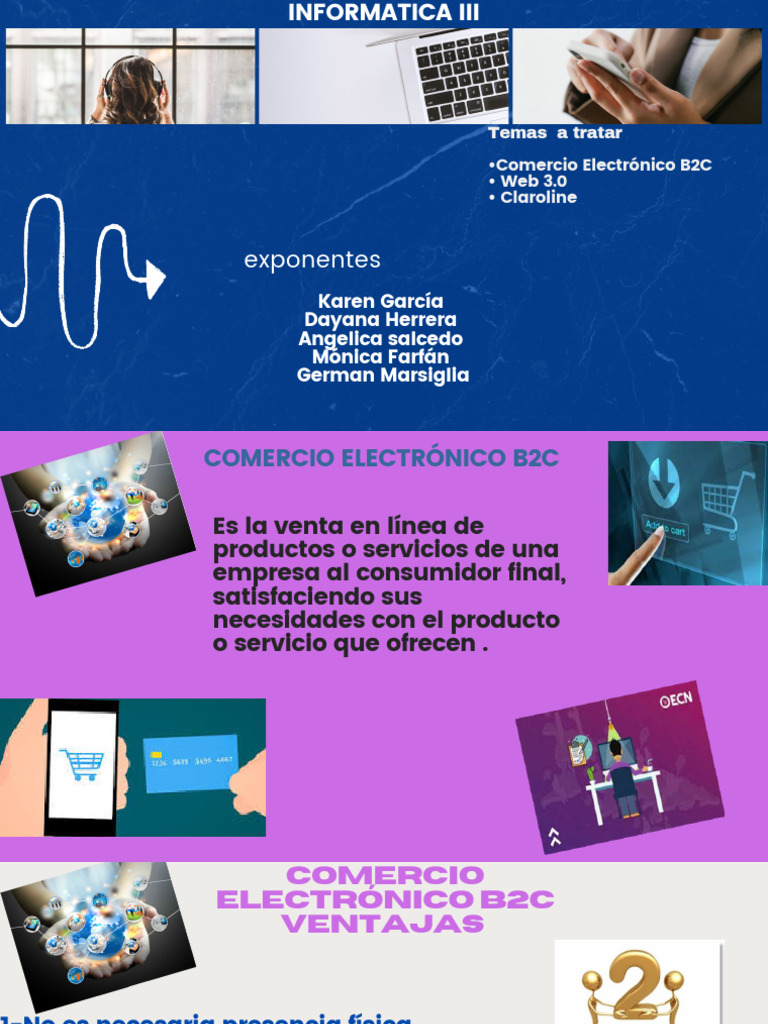TEMAS A TRATAR - Comercio Electrónico B2C - Web 3.0 - Cloroline | PDF | Comercio electrónico ...