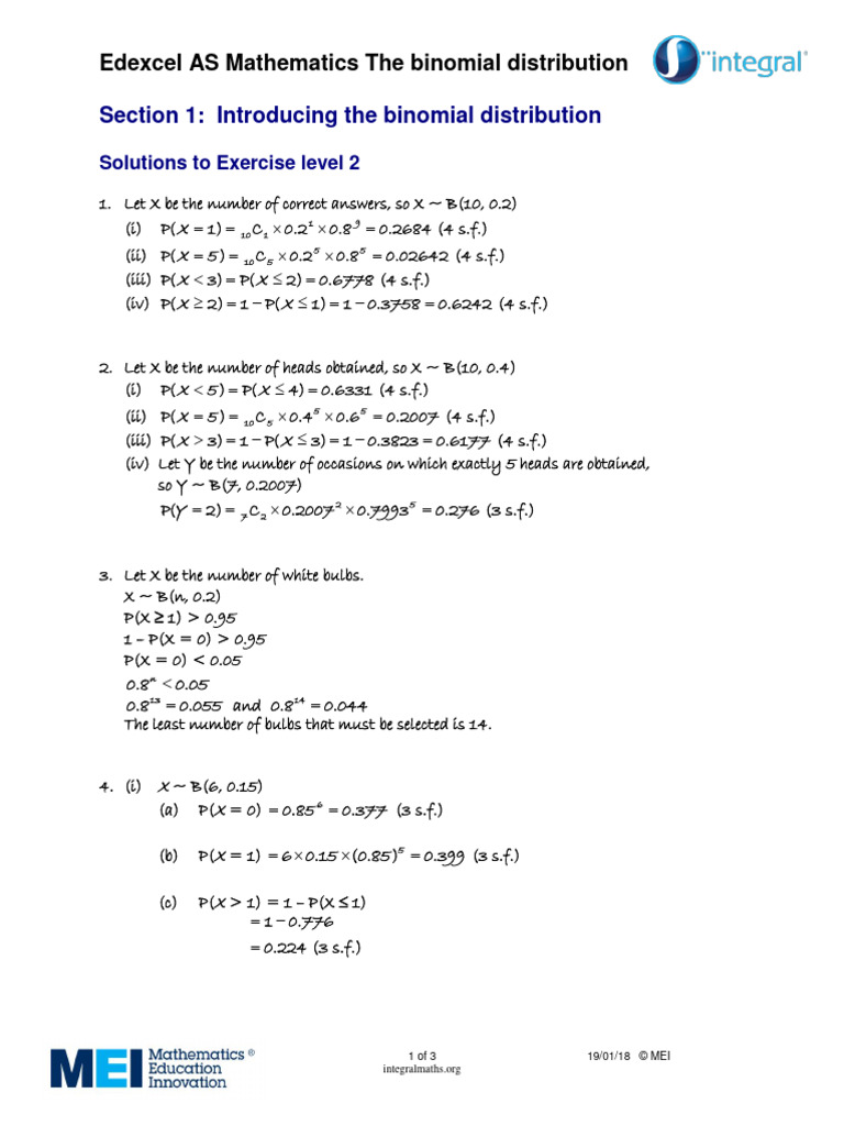 Introduction To Binomial distributionMS | PDF | Probability Theory | Statistical Theory