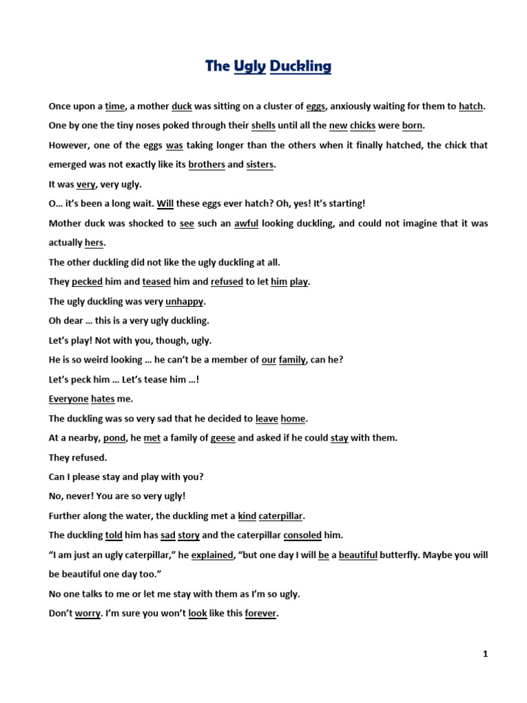 The Ugly Duckling 1 | PDF