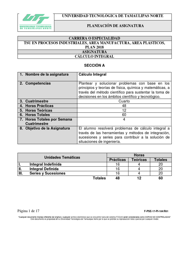 Temario C4lculo - Integral 24EA | PDF | Integral | Software