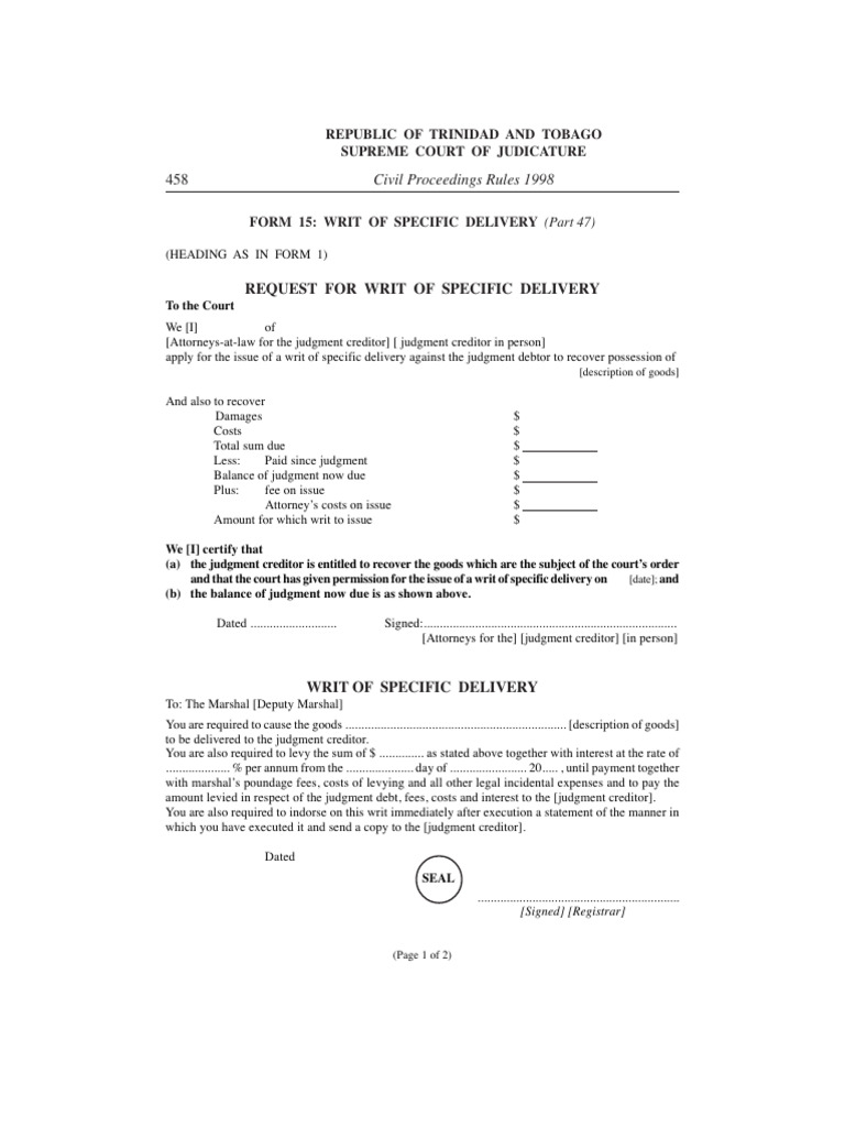 Form 15 | PDF | Cost Of Living | Judgment (Law)