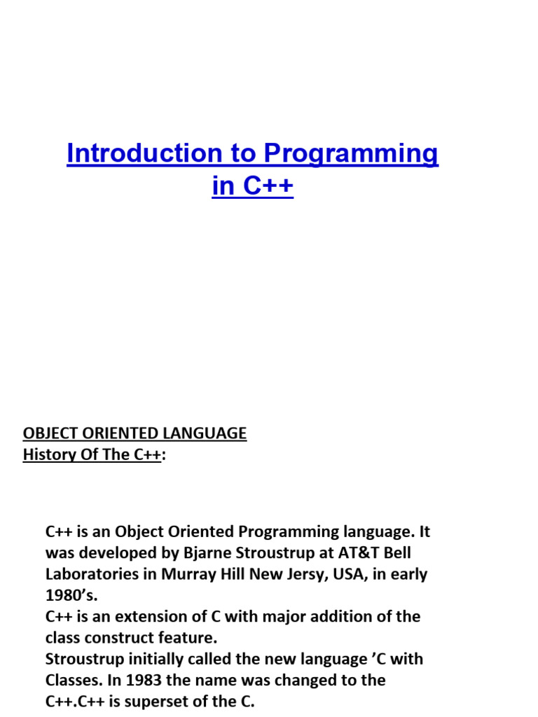 Introduction To Programming in C++ | Download Free PDF | C++ | Programming