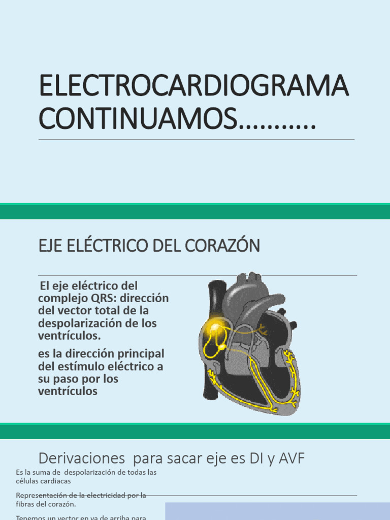 Eje Eléctrico del Corazón y Desviaciones | PDF | Electrocardiografia ...