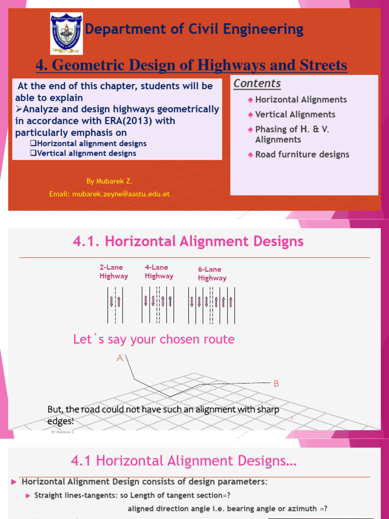 Geometric Design of Highways and Streets 2021.2022 | PDF