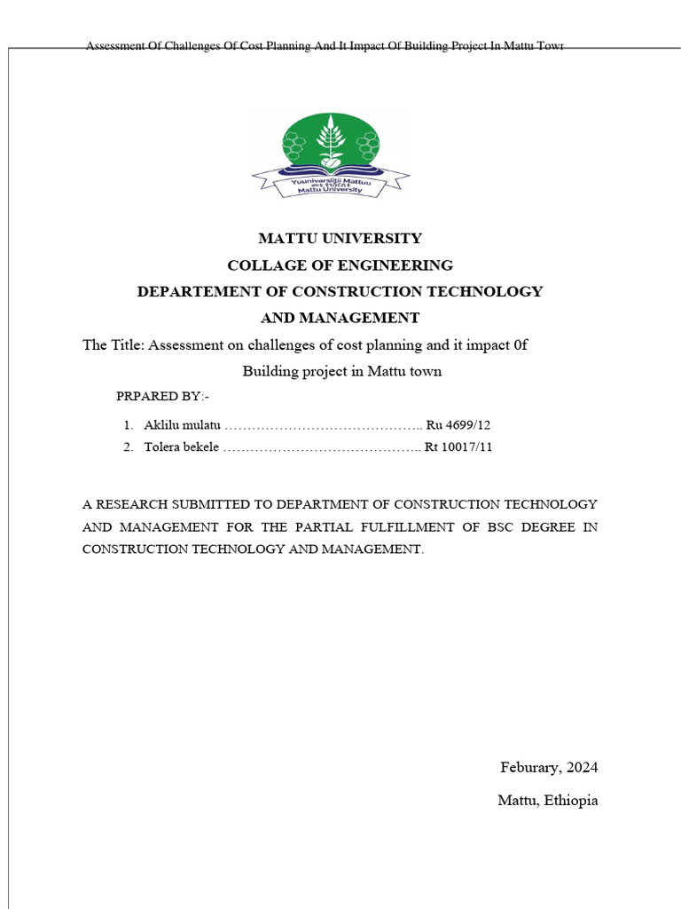 AKLILU and Tolera Proposal | PDF | Project Management | Methodology