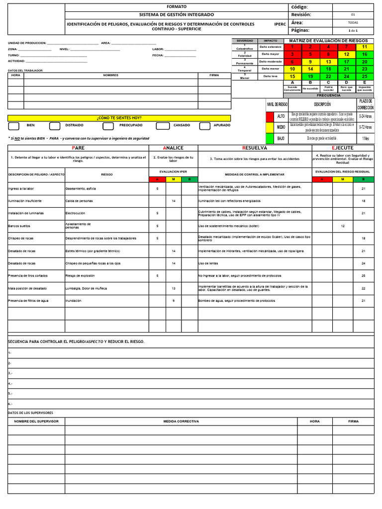 Matriz Iperc Continuo Superficie Rev.00 (1) | PDF