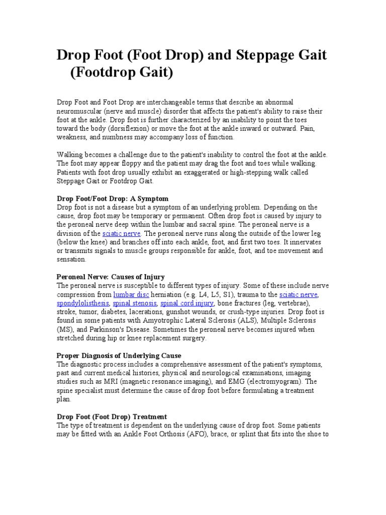 Drop Foot | PDF | Musculoskeletal System | Clinical Medicine