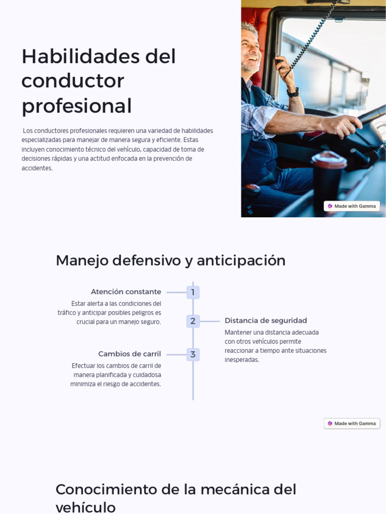 Habilidades Del Conductor Profesional | PDF | Estrés (biología) | Toma ...