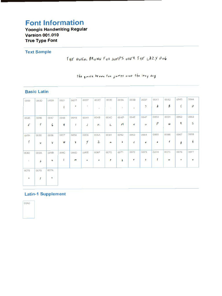 Taehyung and Yoongi's Handwriting | PDF