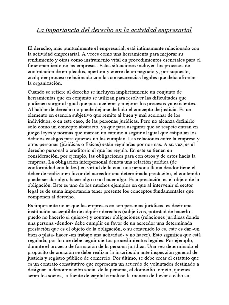 La Importancia Del Derecho En La Producción E Intercambio De Bienes Y