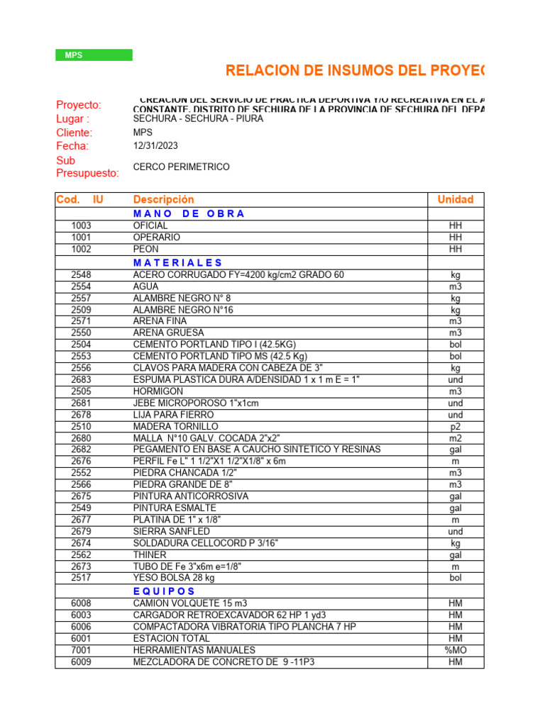 4 CERCO PERIMETRICO | PDF | Hormigón | Materiales de construcción