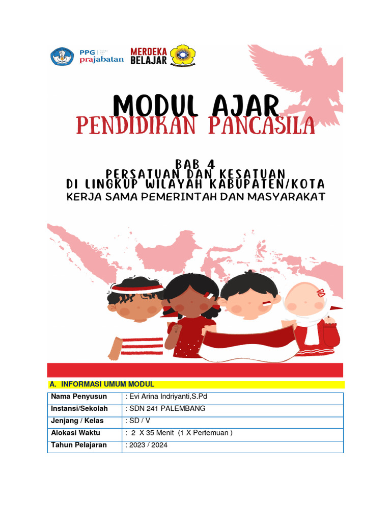 Modul Ajar PKN Bab 4 Kelas V | PDF