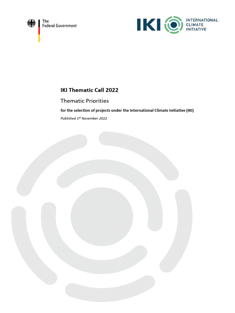 IKI ThematicCall2022 Priorities 202210 | PDF | Climate Change ...