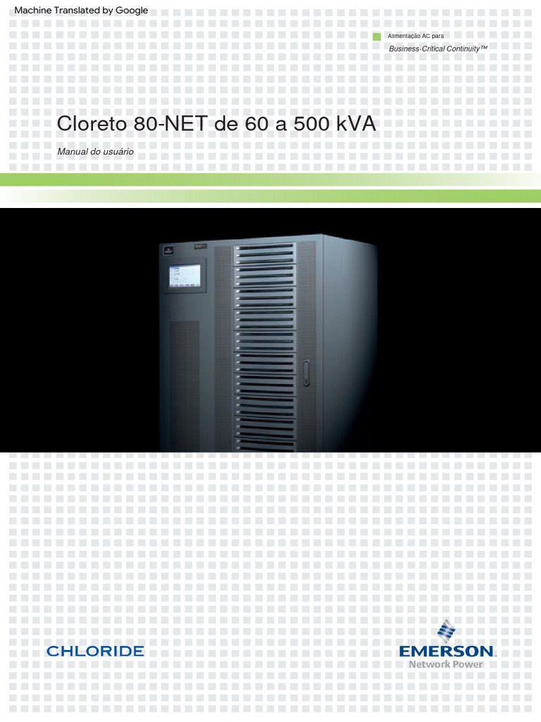 Chloride 80 Net Ups Manual | PDF | Fonte de energia | Embalagem e rotulagem