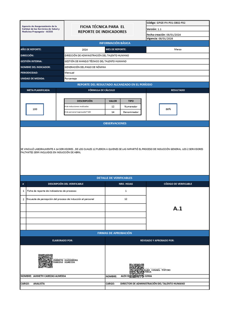 Gpge Pa p01 Sb02 f02 Ficha Mensual Formato Ficha Mensual 12 Signed Signed | PDF