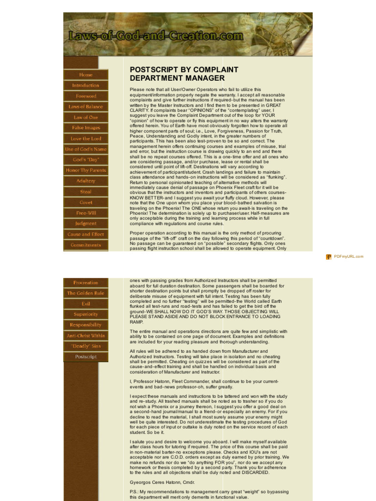 Hatonn - Postscript | PDF