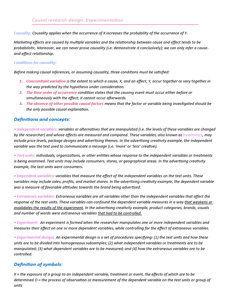 Causal Research Design CH11 | PDF | Experiment | Validity (Statistics)