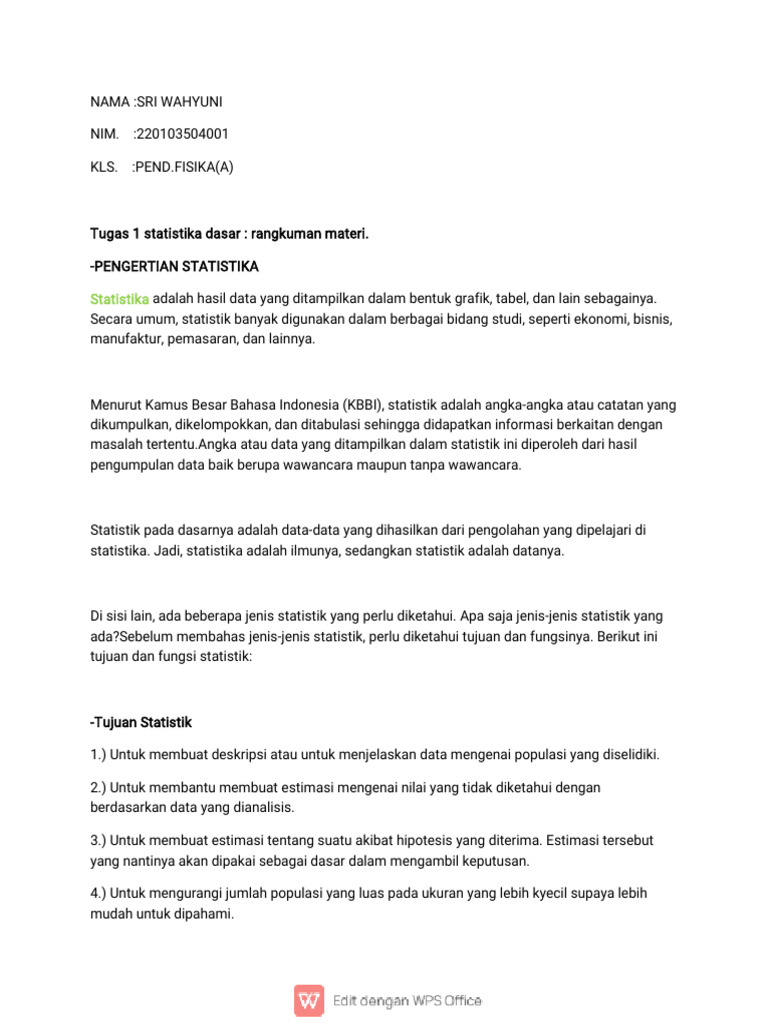 Tugas Statistika | PDF