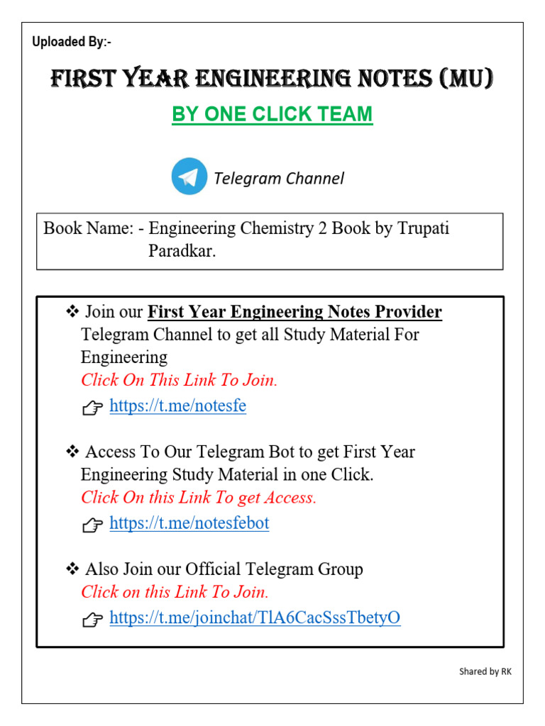 Engineering Chemistry 2 Book by Trupati Paradkar | PDF