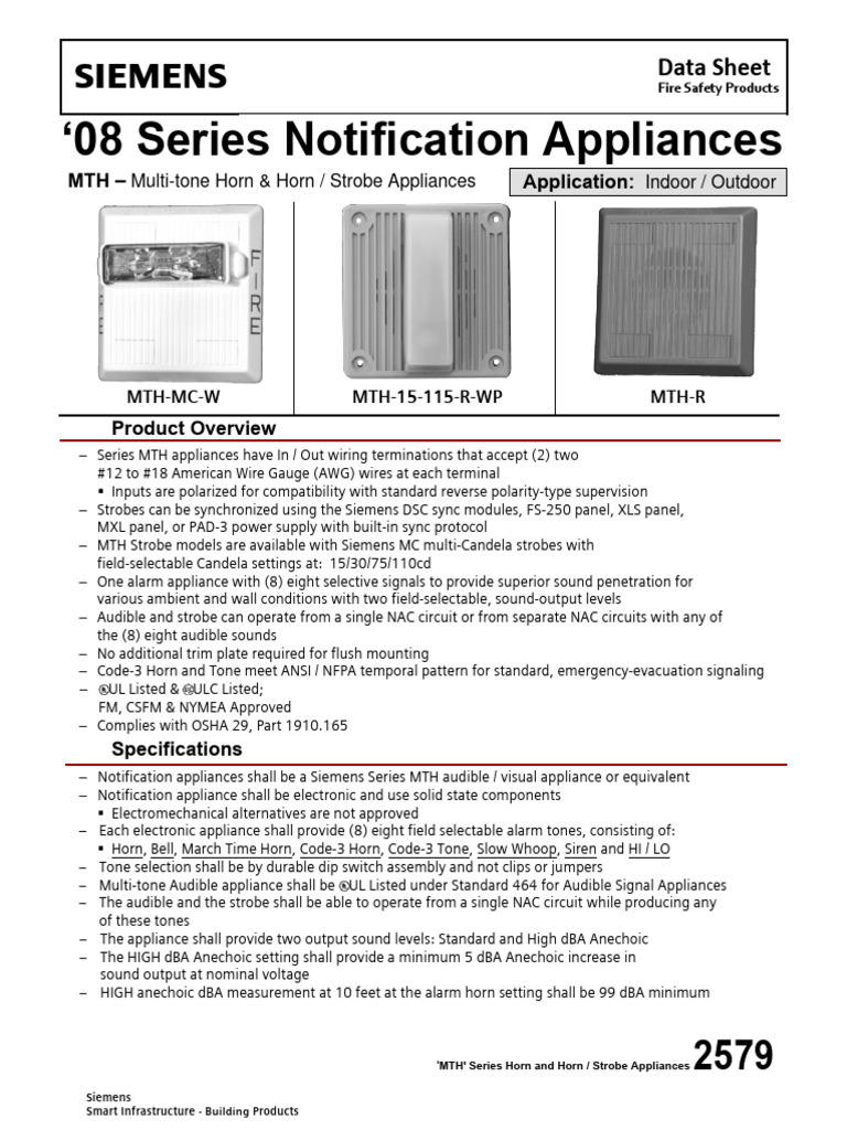 Sirena Estroboscópica MTH-HMC-R-WP | PDF | Electrical Engineering | Electronics