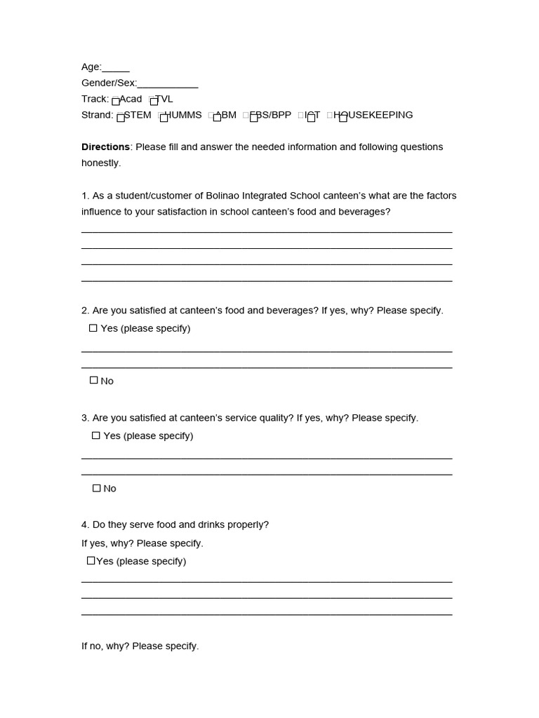 Questionnaire | Download Free PDF | Behavioural Sciences | Social ...