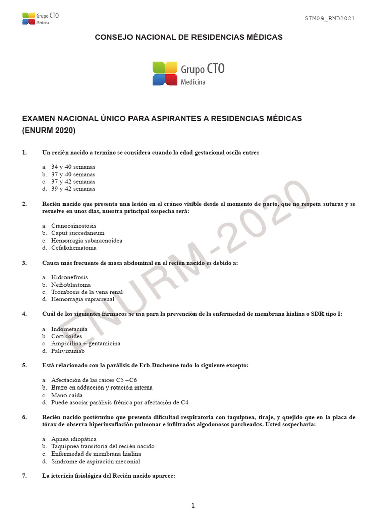 Simulacro 9 | Descargar gratis PDF | El embarazo | Cáncer de mama