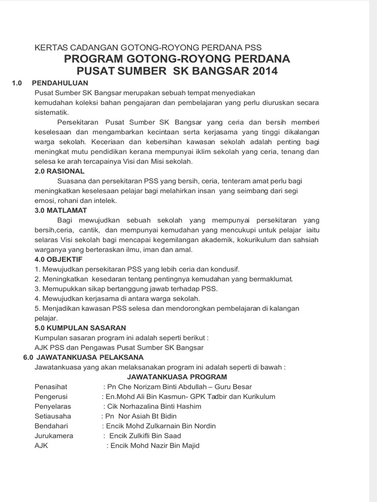 Dokumen - Tips - Kertas Cadangan Gotong Royong | PDF