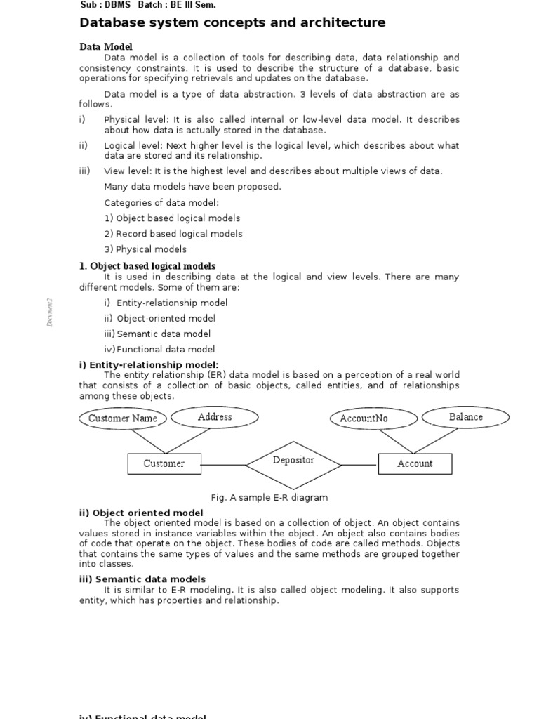 Database System Concepts and Architecture | PDF | Databases ...