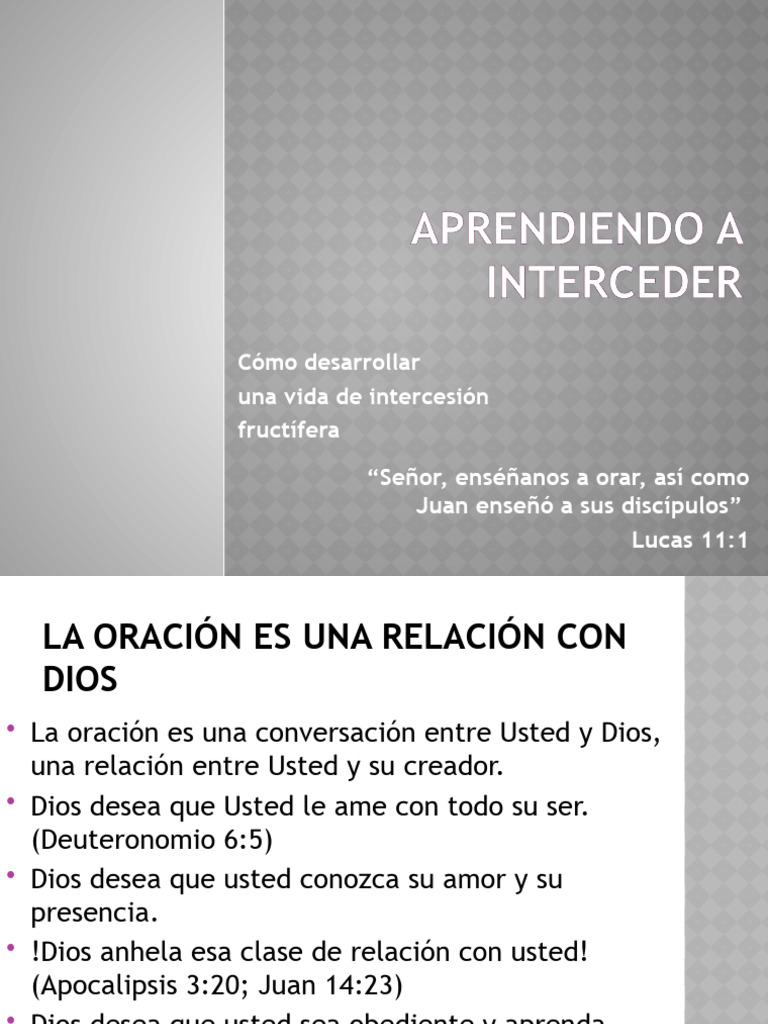 Aprendiendo A Interceder | PDF | Intercesión | Oración