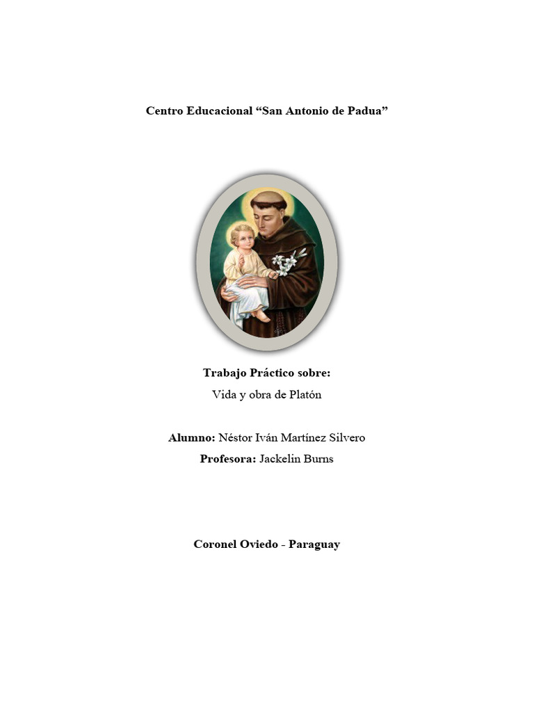Centro Educacional - Trabajo Práctico | PDF | Platón | Conocimiento