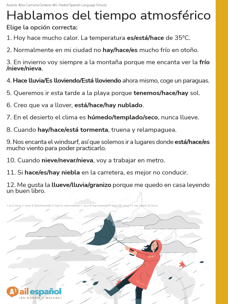 ejercicio-vocabulario-clima-espanol | PDF