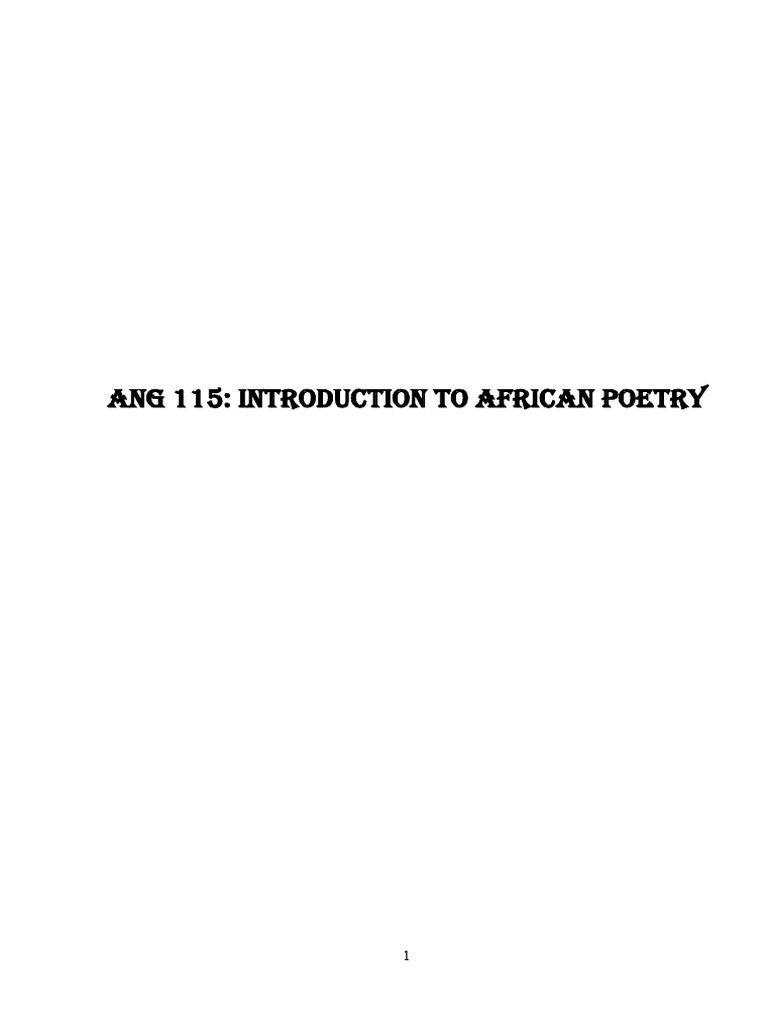 Ang 115 - Support de Cours | PDF | Poetry | Metre (Poetry)