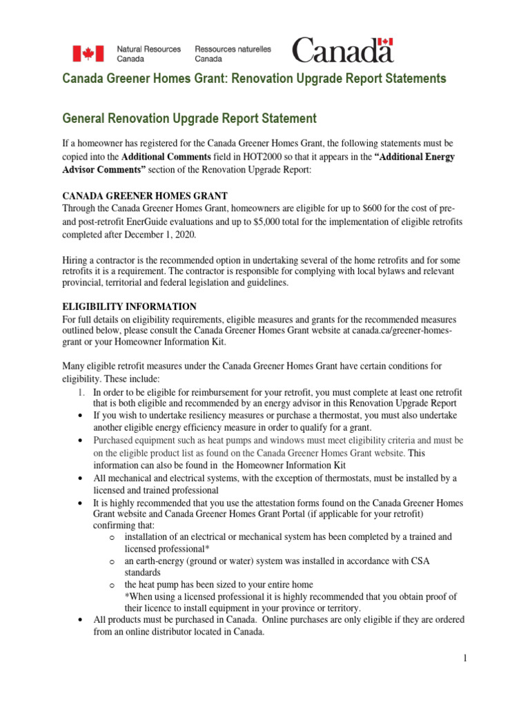 Renovation Upgrade Report Statements | PDF | Photovoltaics ...