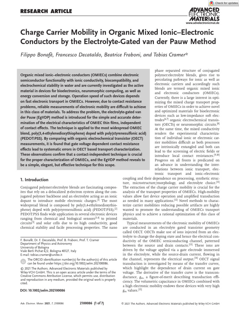 Mixed Ionic Electronic Conductors | PDF | Field Effect Transistor ...