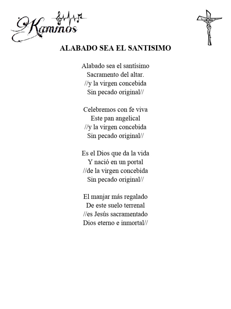 Alabado Sea El Santisimo | PDF