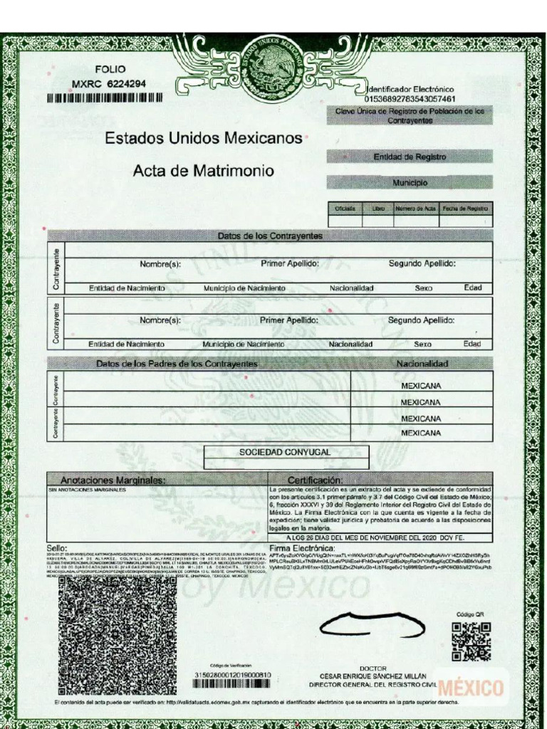 Acta de Matrimonio | PDF