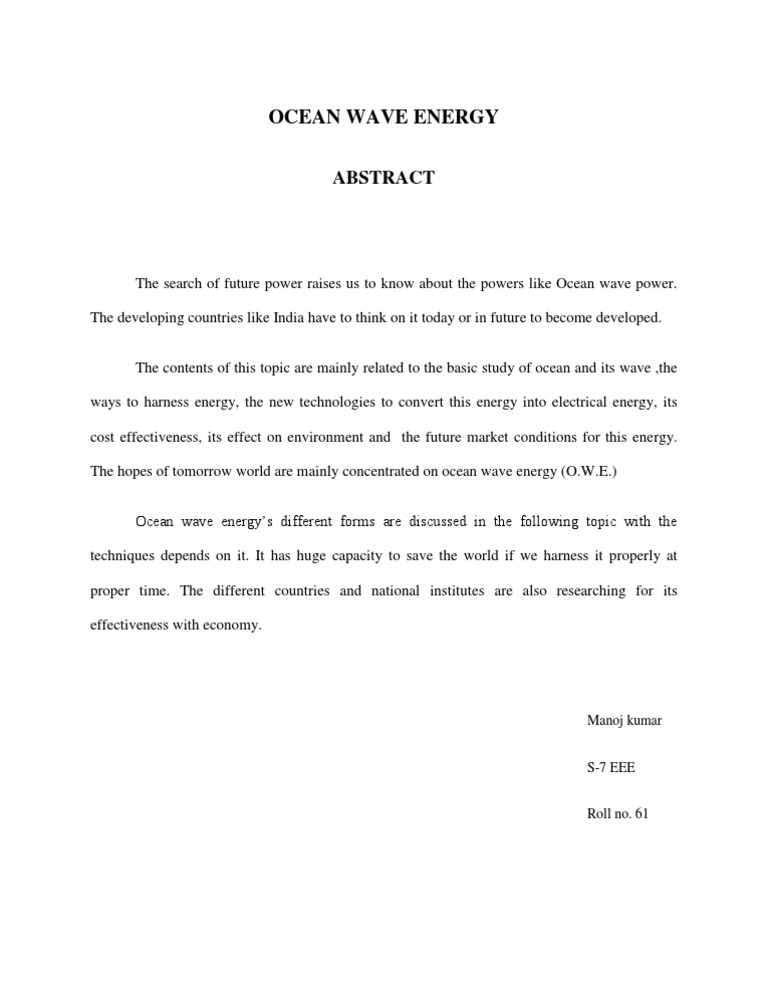 Ocean Wave Energy | PDF