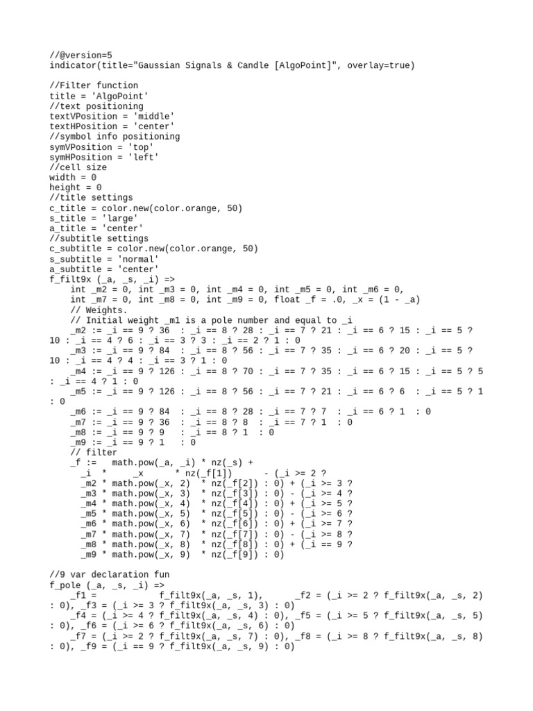Gaussian Signals Candle AlgoPoint | PDF | Applied Mathematics | Algorithms