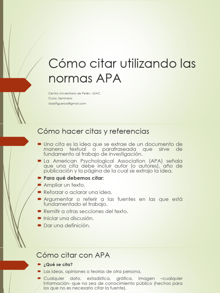 Cómo citar utilizando las normas APA | PDF | Citación | Estilo apa