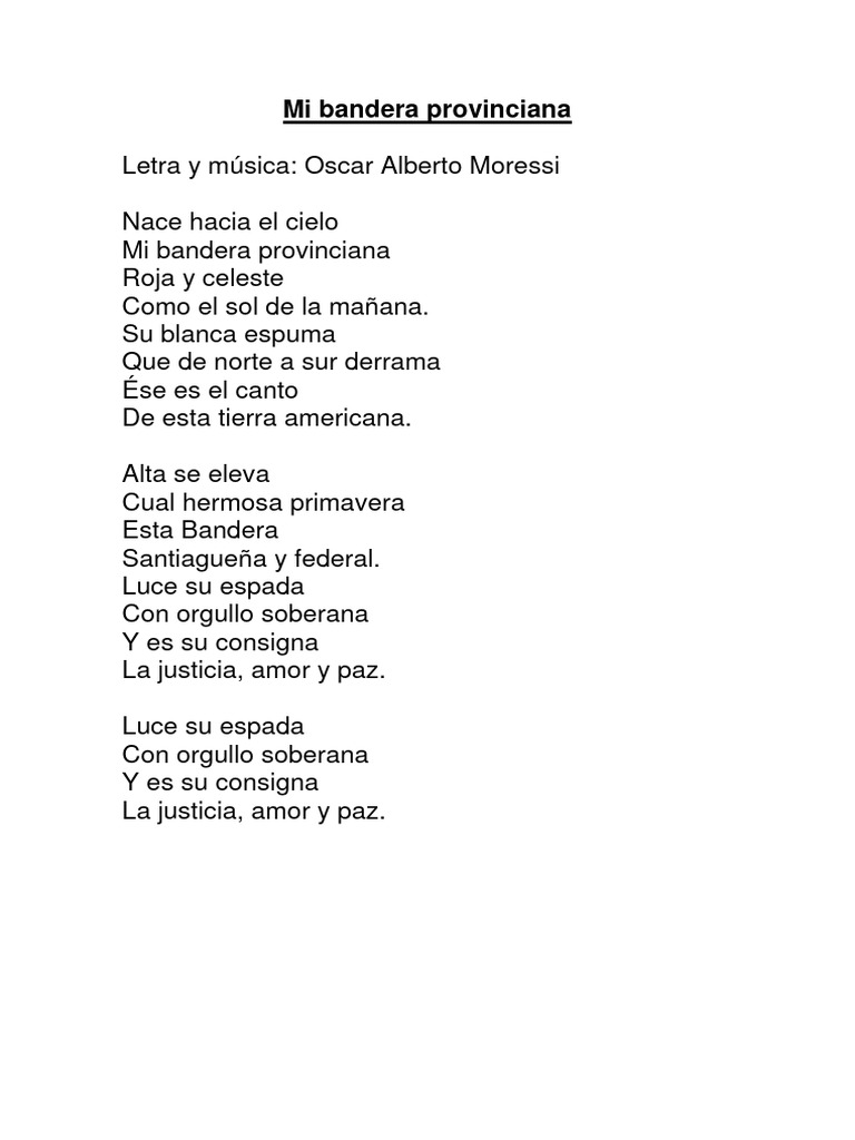Letra de "Mi Bandera Provinciana" | PDF
