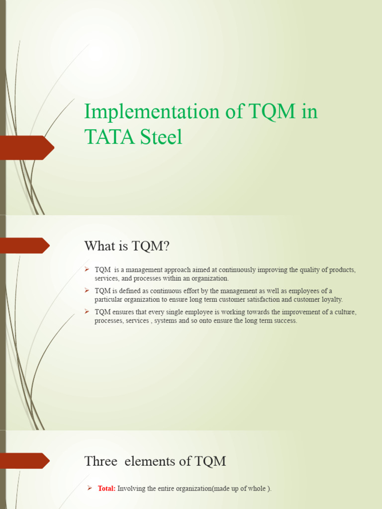 TQM Implementation Case Study | PDF | Lean Manufacturing | Steel